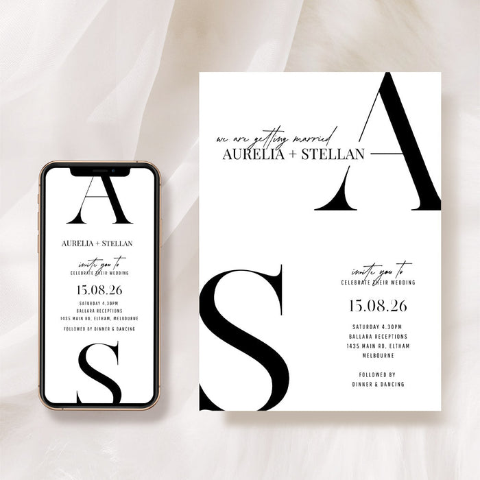 Bold Wedding Invitations - Digital Invitations, AU | TWS