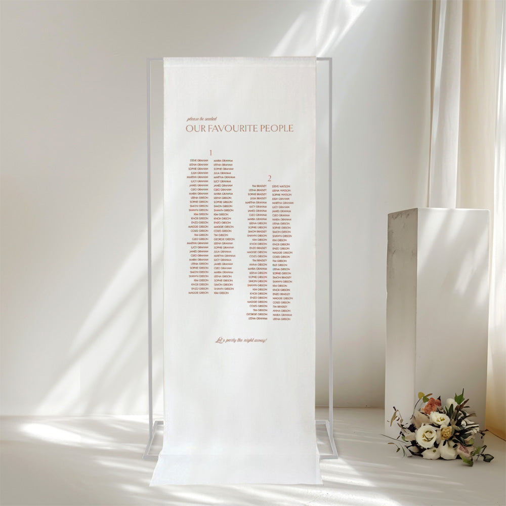 Classic Linen Seating Chart Template, AU | TWS