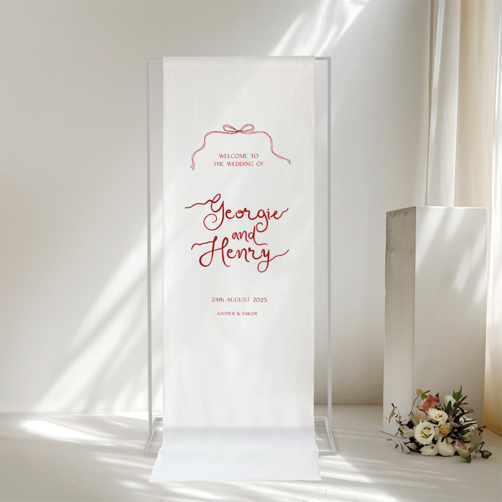 Hand Drawn Linen Welcome Sign Template, US | TWS