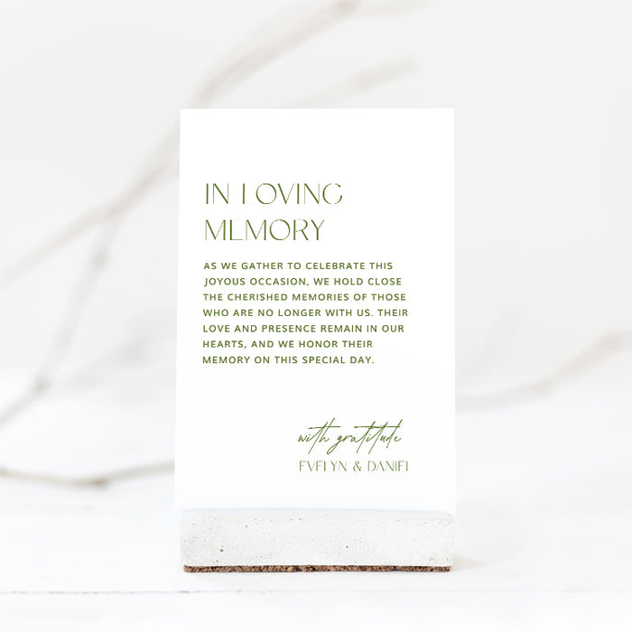 In Loving Memory Wedding Sign - Table Signs, US | TWS