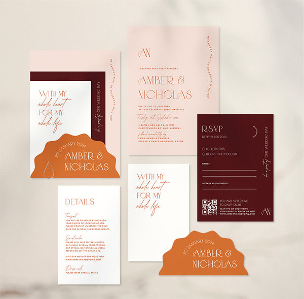 Layered Wedding Invitations | Designer Wedding Cards – TimberWink Studio AU