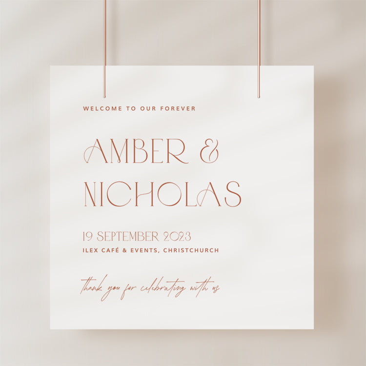 Modern Rustic Wedding Welcome Sign Template, NZ | TWS