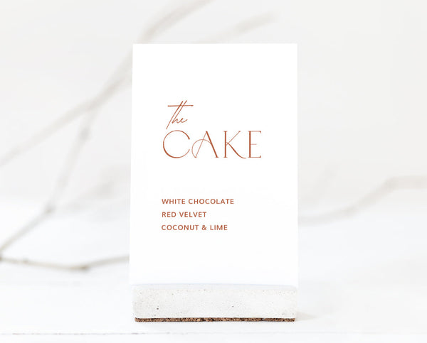 Modern Wedding Cake Sign - Table Signs – TimberWink Studio AU