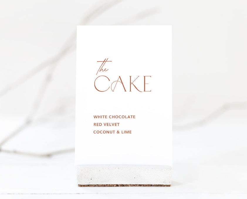Modern Wedding Cake Sign - Table Signs – TimberWink Studio AU