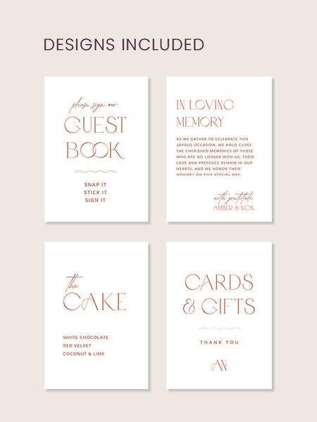 Modern Wedding Cake Sign - Table Signs – TimberWink Studio AU