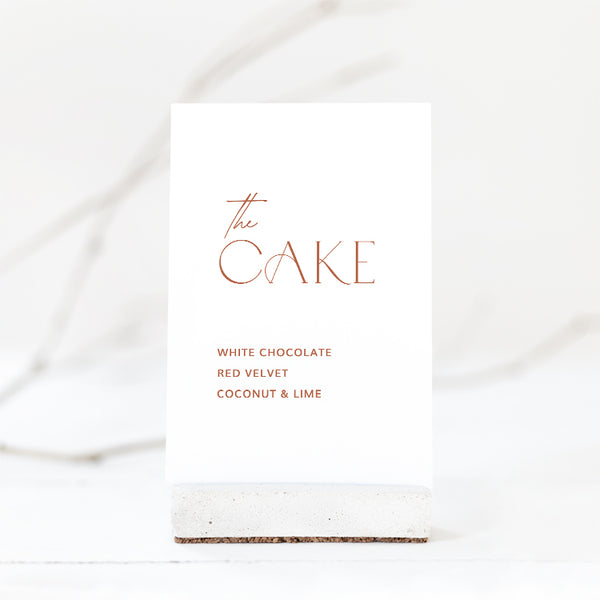 Modern Wedding Cake Sign - Table Signs, AU | TWS