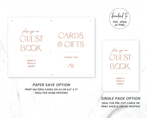 Modern Wedding Guest Book Sign - Table Signs – TimberWink Studio AU