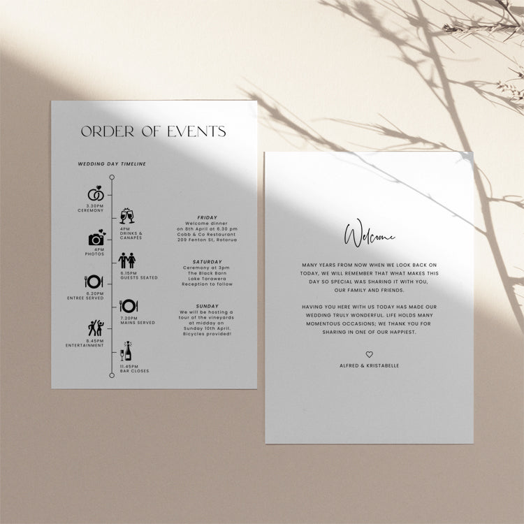 Modern Wedding Program & Order of Service Card, AU | TWS