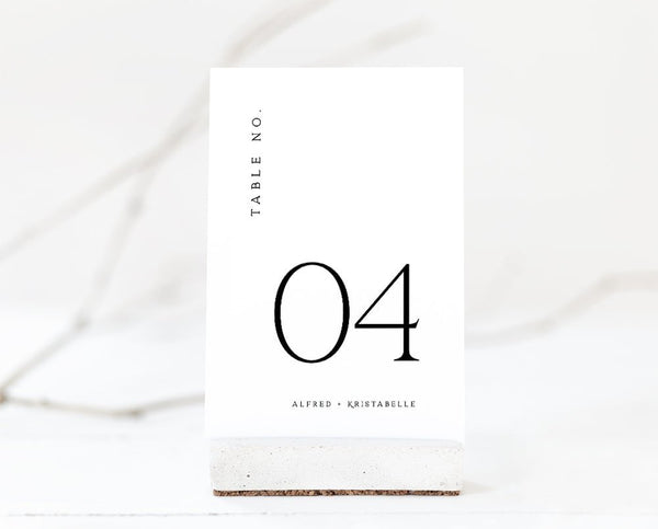 Modern Wedding Table Number Card Template – TimberWink Studio AU