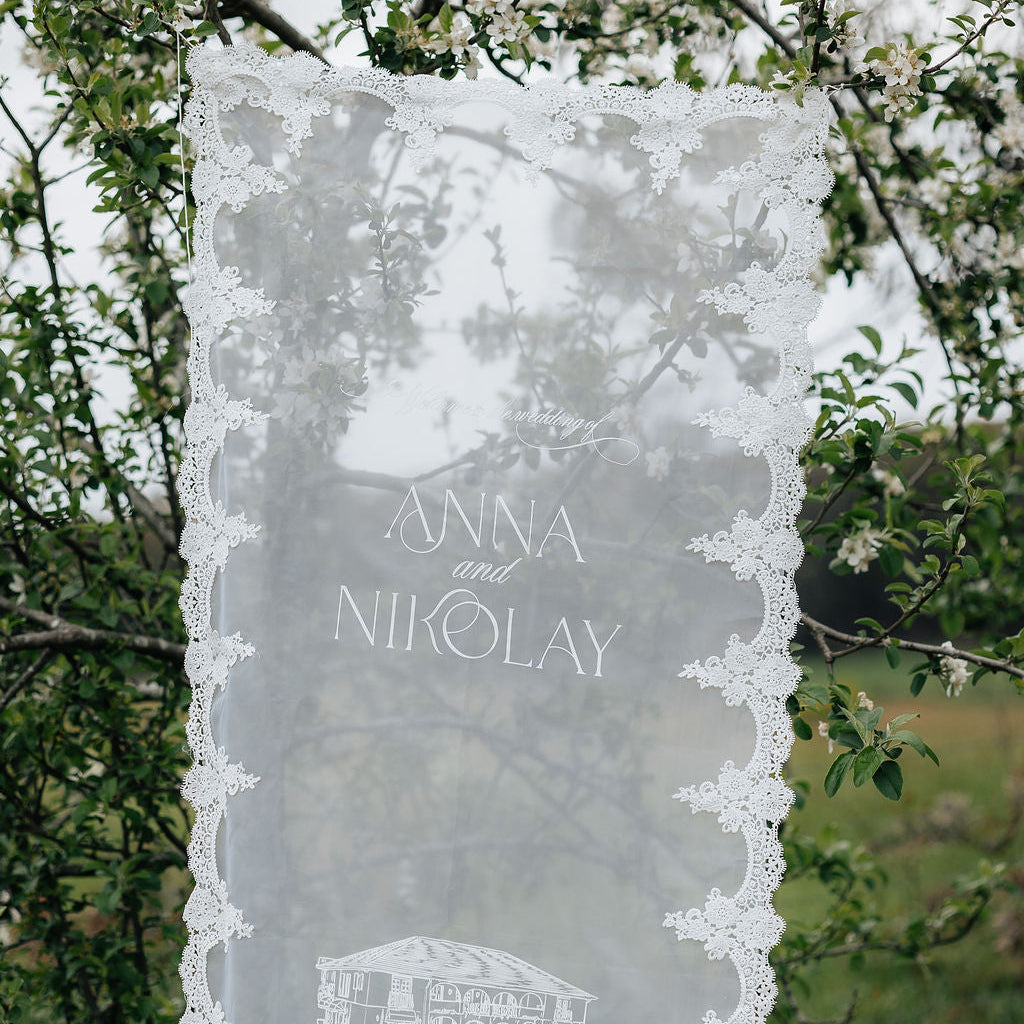 Sheer Welcome Sign - Wedding Signage, AU | TWS