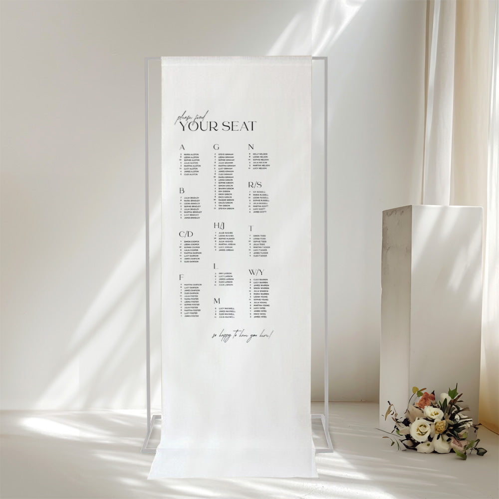 Simple Elegant Linen Seating Chart Template, AU | TWS