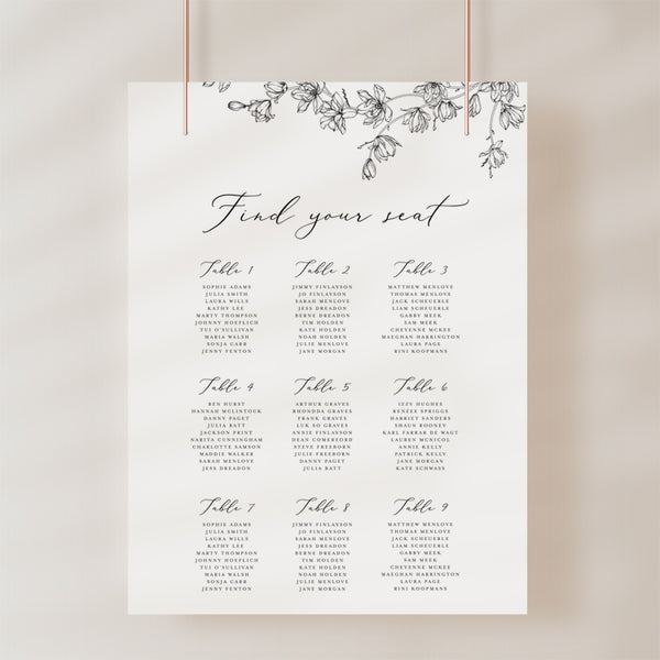 Wedding Seating Chart - Sophia | Semi-Custom – TimberWink Studio AU