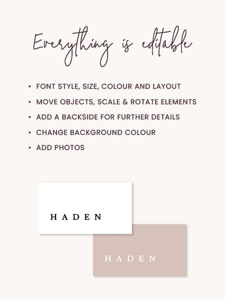 Elegant Wedding Placement Cards Template – TimberWink Studio AU