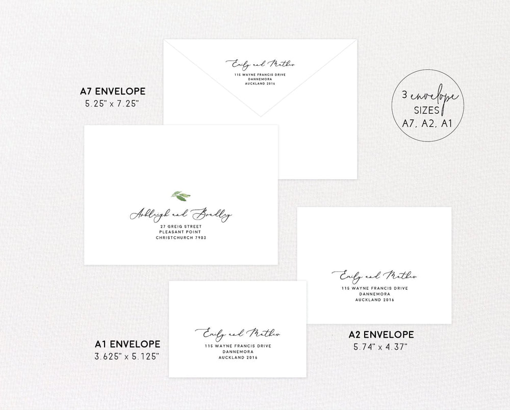 Minimal Wedding Envelope Address Template, US | TWS