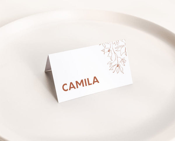 Minimal Wedding Name Card Template – TimberWink Studio AU