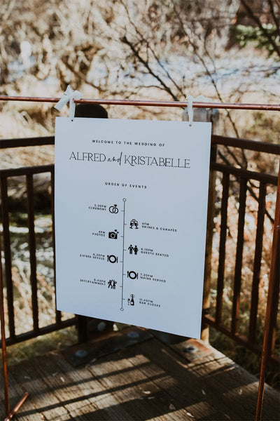 Modern Wedding Day Timeline Sign Template – TimberWink Studio AU