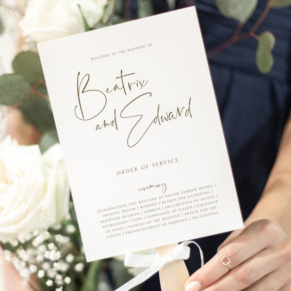 Simple Wedding Fan Program Template – TimberWink Studio AU